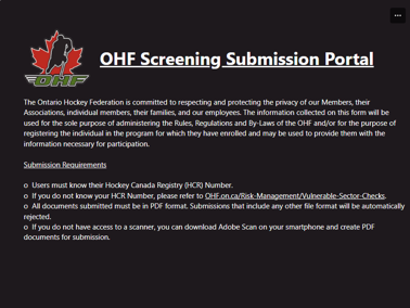 VSC Instructions | Ontario Hockey Federation